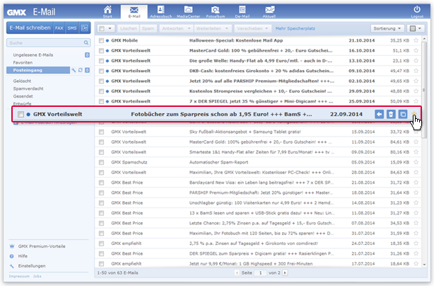 E-Mail markieren - GMX Hilfe