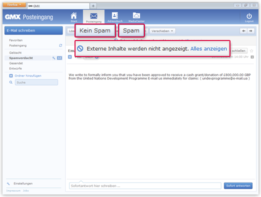 GMX Spamschutz und was man selbst dafür tun kann - GMX Hilfe