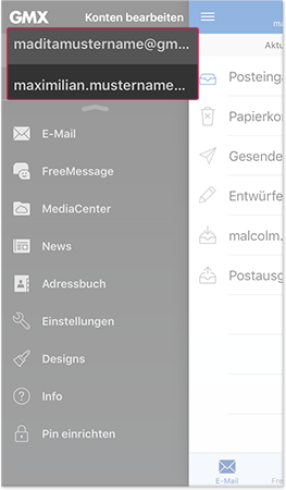 Weiteres GMX Konto in der GMX Mail App für iOS hinzufügen - GMX Hilfe