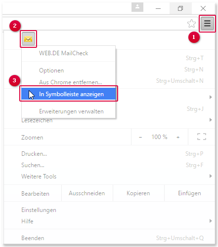 MailCheck in Google Chrome einblenden - WEB.DE Hilfe