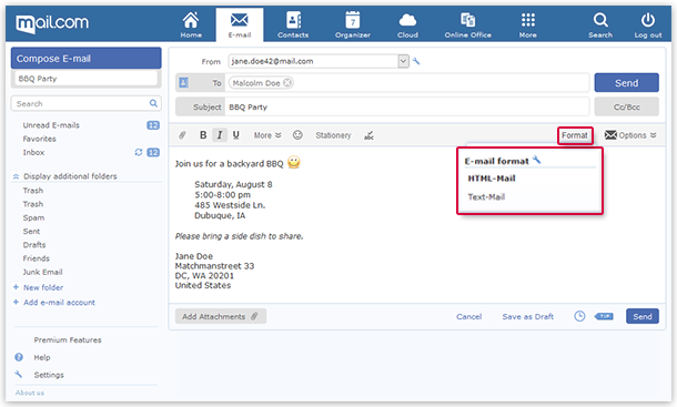 Email Formatting Mail Help